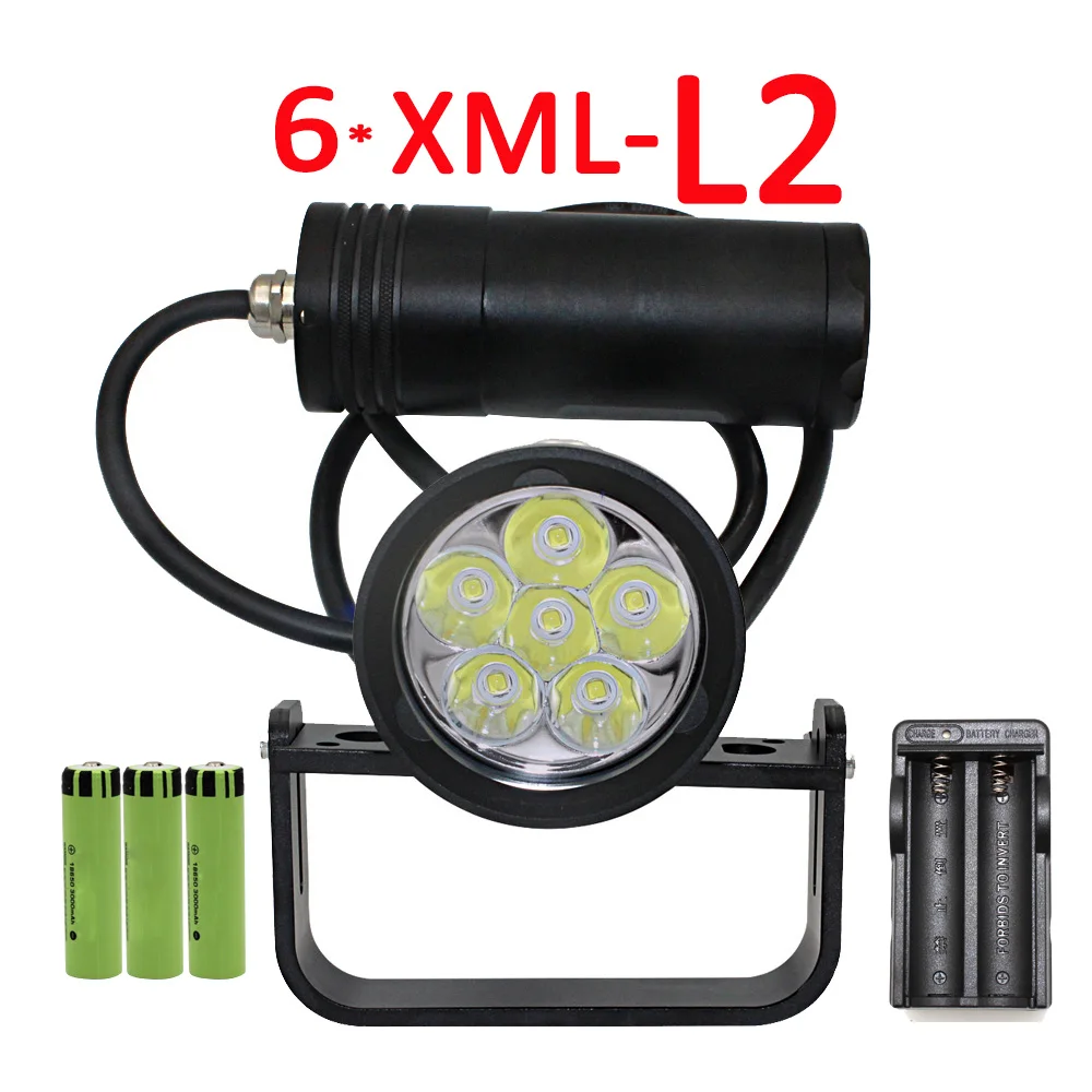 Underwater 6x XM-2 LED Diving flashlight Waterproof Portable Led light ...