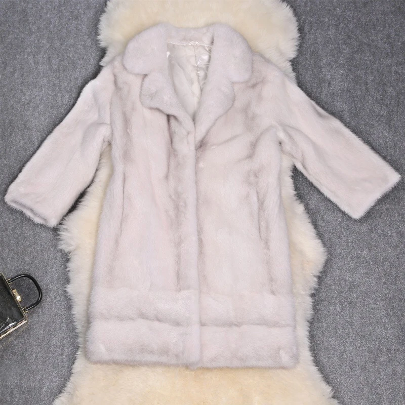 2021-Brand-luxury-women-natural-mink-fur-jacket-long-style-With-sashes ...