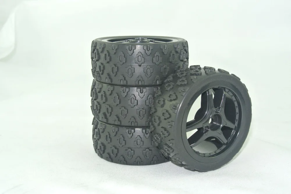 1/10 Rubber Tire RC Racing Car Tires On Road Wheel Rim Fit For HSP HPI ...