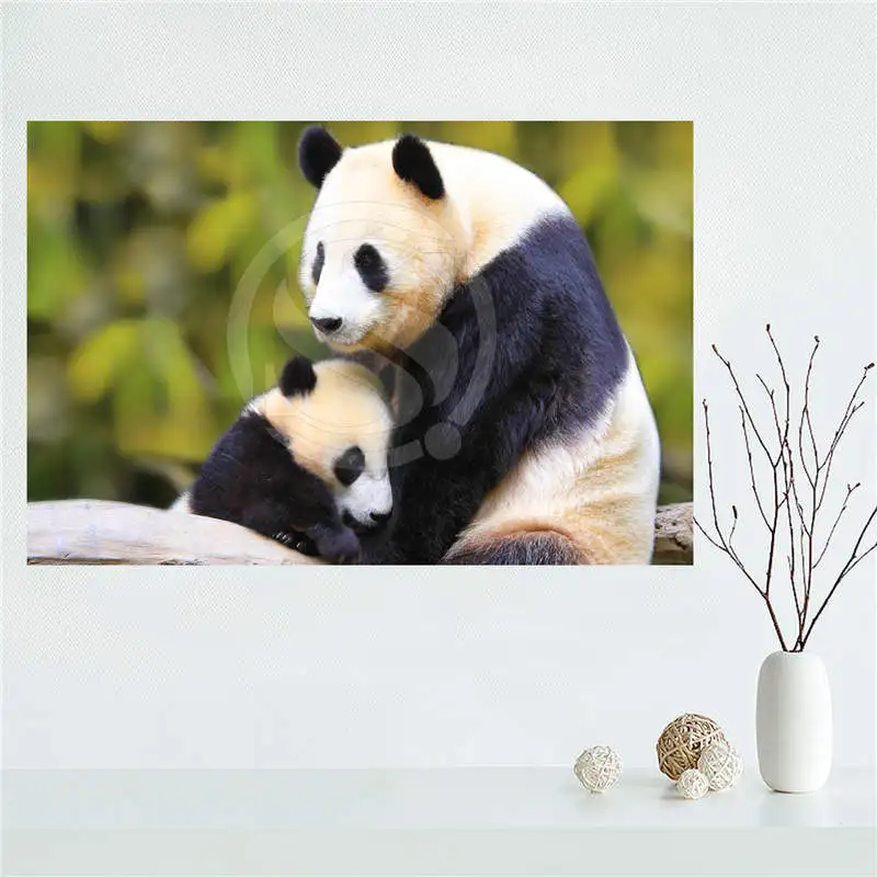 YJW523 L57 Custom Giant Panda Canvas Painting Wall Silk Poster cloth ...