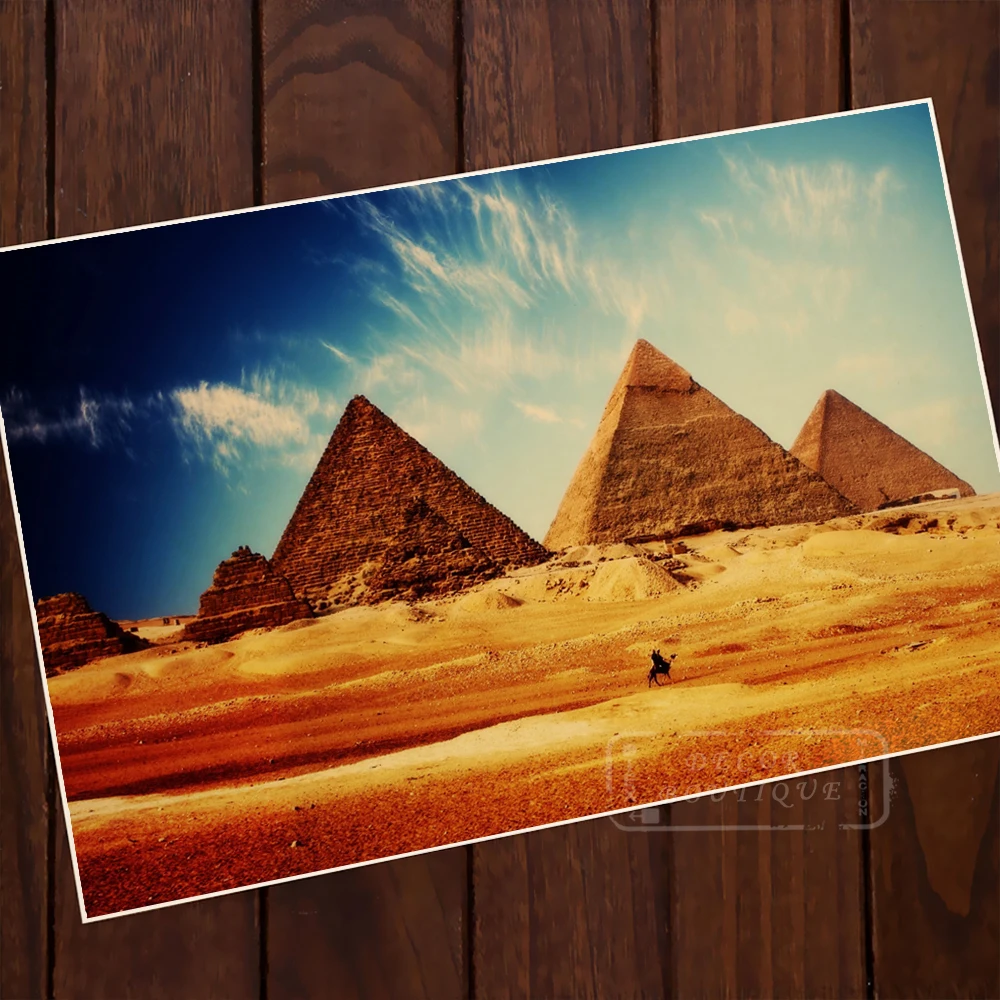 The Ancient Egyptian Pyramid Cloud Art Retro Vintage Canvas Alloy Wood ...
