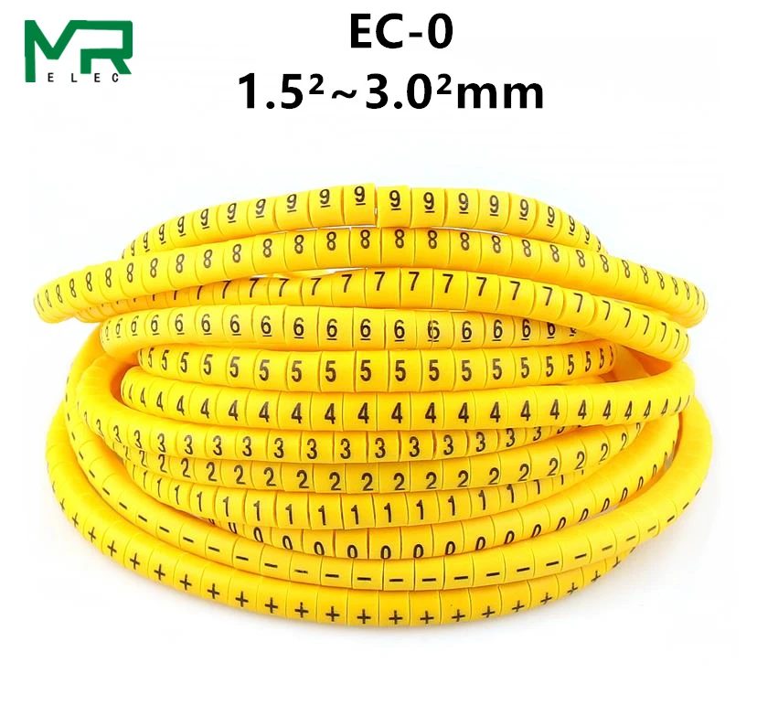 Ec-0 Cable Markers Letter 0 To 9 + - X 600pcs (each50pcs ) For Wire ...