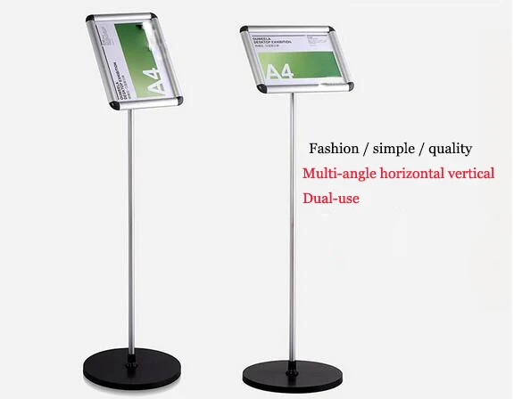 A3/A4 Aluminum alloy advertising display rack poster frame floor stand ...