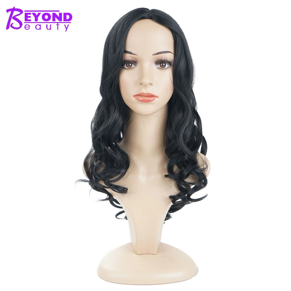 Beyond Beauty Long Wavy Wigs With Side Part Non Lace Front Heat Resistant Synthetic Wigs For