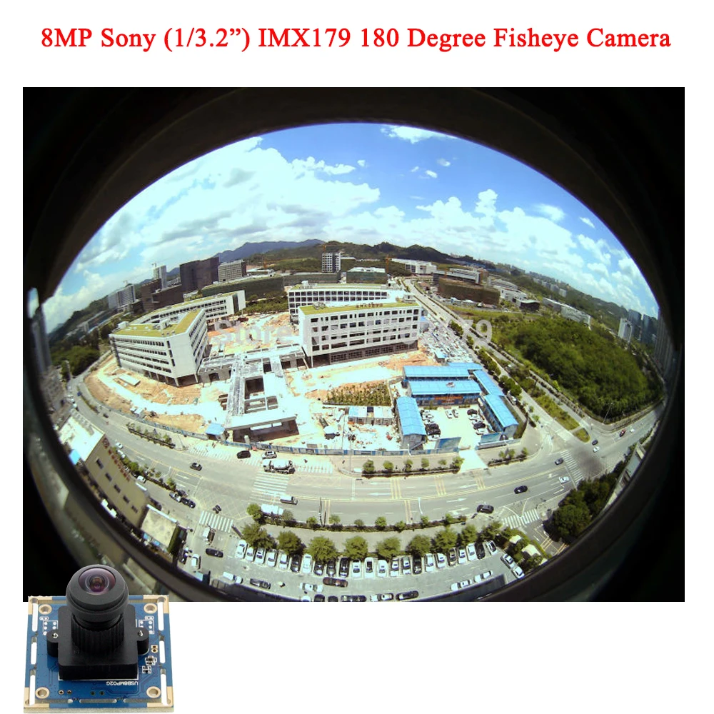 8mp 3264x2448 Usb Video Surveillance Cameras Module Mjpeg Yuy2 180 Degree Fisheye Lens 1/3.2 ...