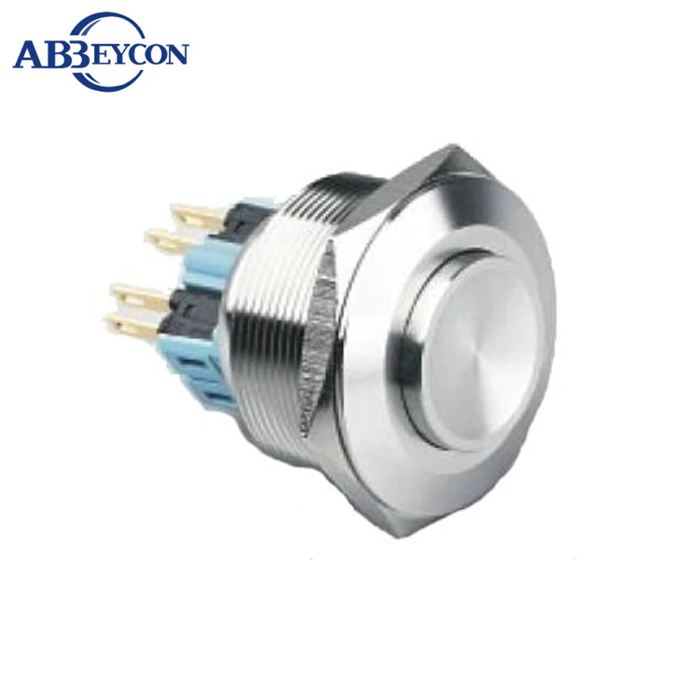 30mm latching ring led stainless steel ON OFF self locking push button ...