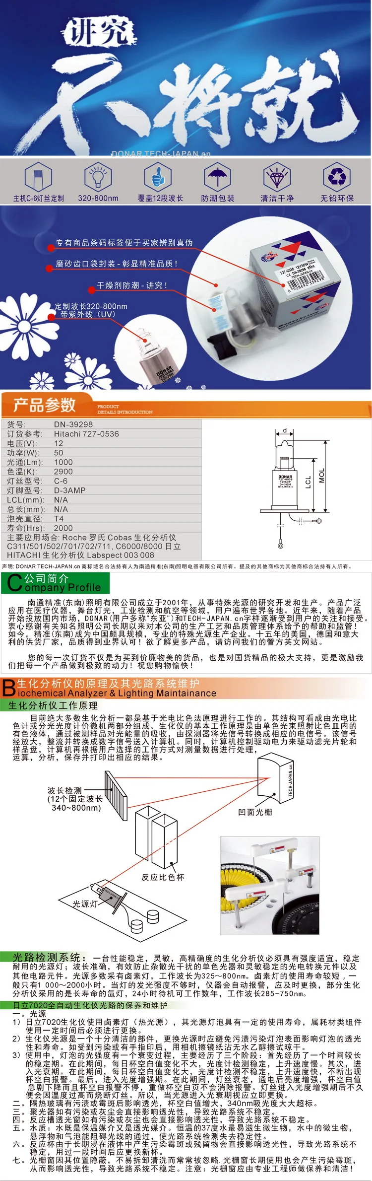 DN-39298 P/N 727-0536 12 В 50 Вт 12V50W кварцевые галогенные лампы ...