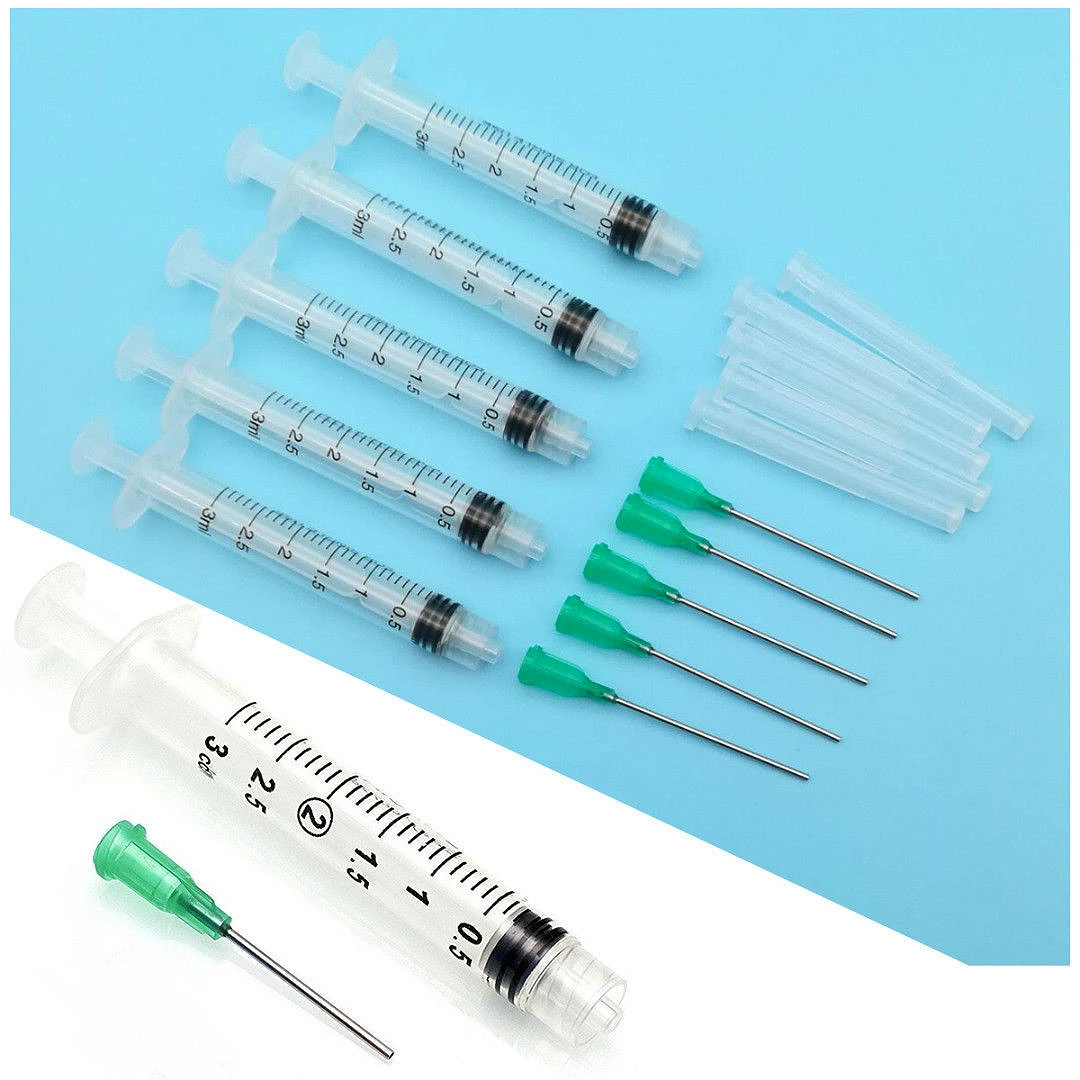 5pack New 3ml Dispensing Syringe With 18ga 1.5" Blunt Tip Needle ...