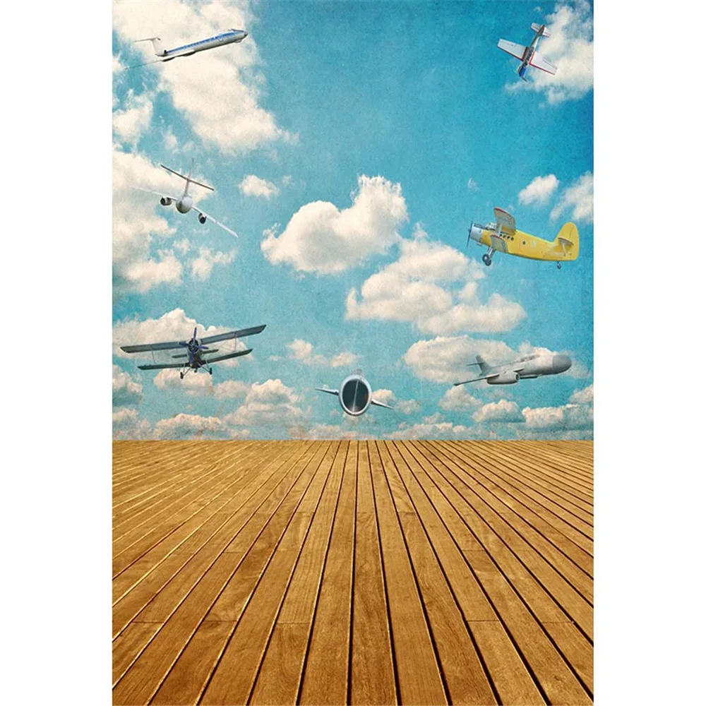 Blue Sky White Clouds Aircraft Photography Backdrop Printed Newborn ...