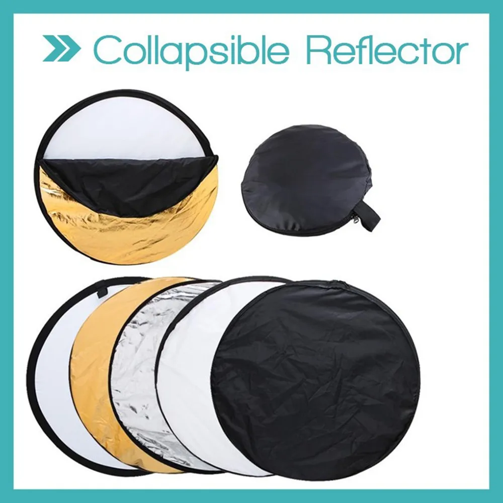 1PC 43''inch 110cm 5 in 1 Portable and Foldable Collapsible Light Round ...