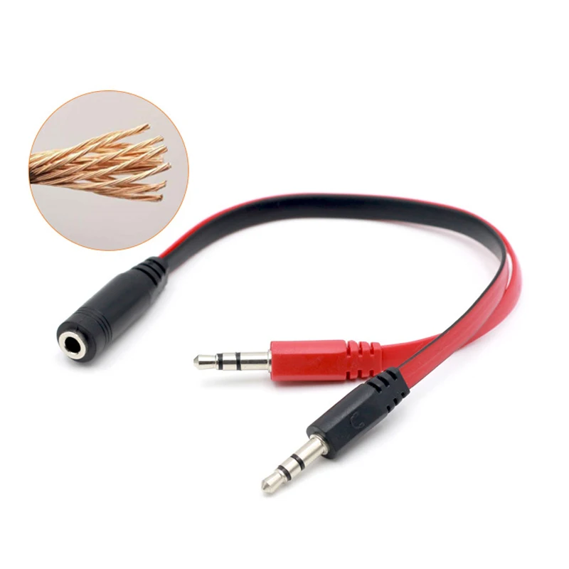 AUX Splitter Cable 3.5mm 2 Male to 1 Female - OTC.LK