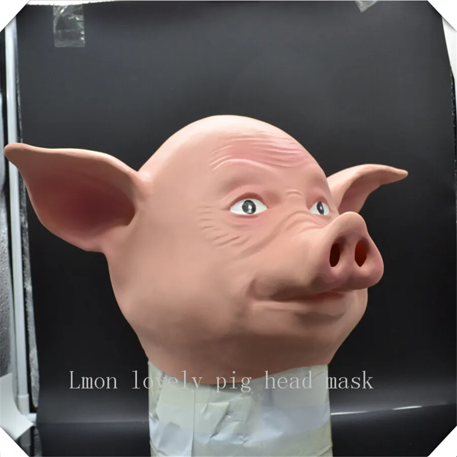 New Cute Animal Pig Mask Adult Size Full Head latex Mask Halloween ...
