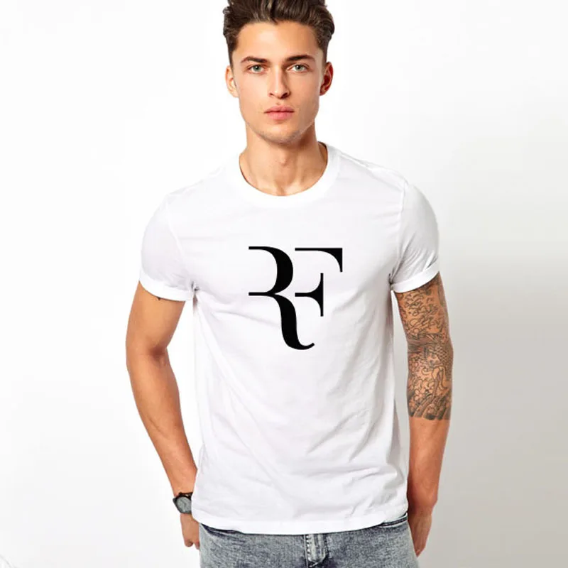 Verão moda rf t shirt roger federer shirt roupas de manga curta de ...