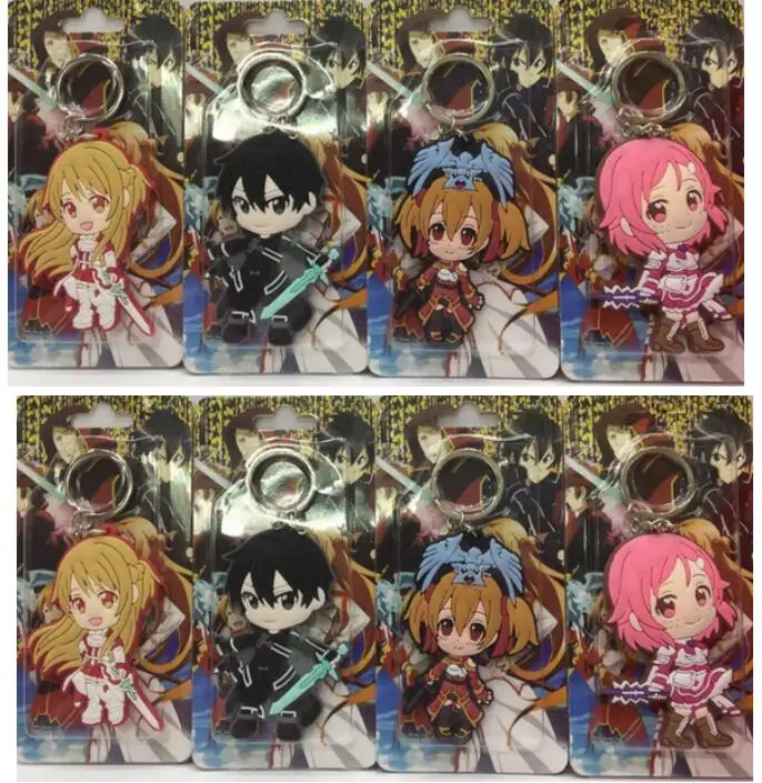 Mix 50 pcs Cartoon Japanese anime Fate Double sided PVC keychains Anime ...