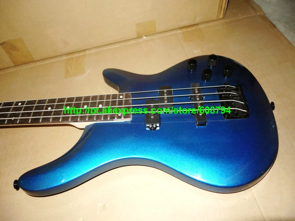 Metallic Blue Bass Guitar In Stock 4 Strings Bass Guitars Sample China Guitar Factory Free