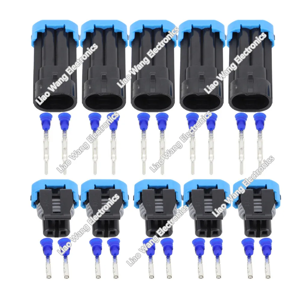 5 Sets 2 Pin Outdoor Temperature Sensor Plugs Automotive Connectors ...