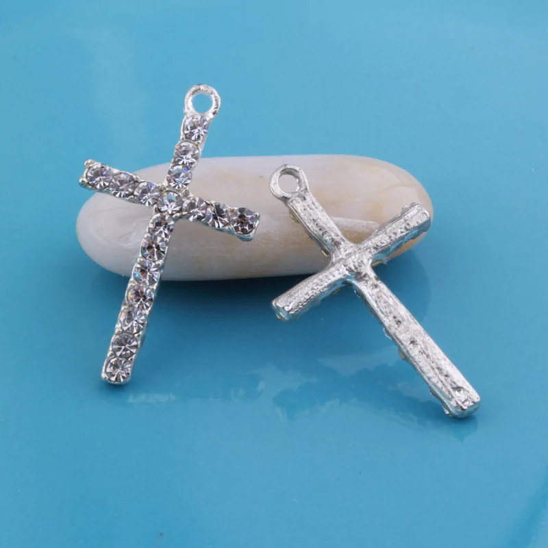 Engood 2018New 100Pcs Full Rhinestone "+" Cross Buttons/Pendant for DIY ...