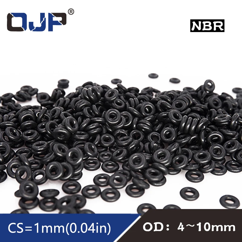 50PCS/lot Rubber Ring NBR Sealing O-Ring 1mm Thickness OD4/4.5/5/5.5/6 ...