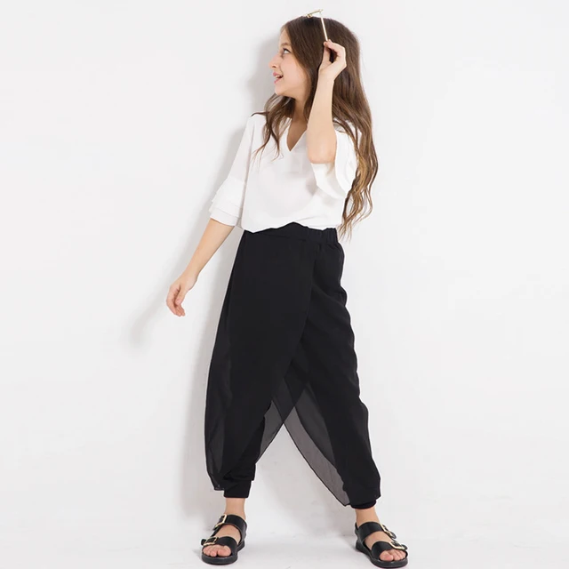Girls Clothing Size 10 Summer Girl Clothes Set Chiffon Pants Tops Two ...