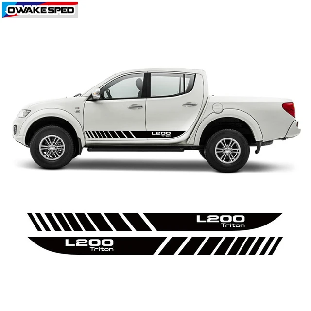 Racing Stripes For Mitsubishi L200 Triton Graphic Car Styling Door Side ...