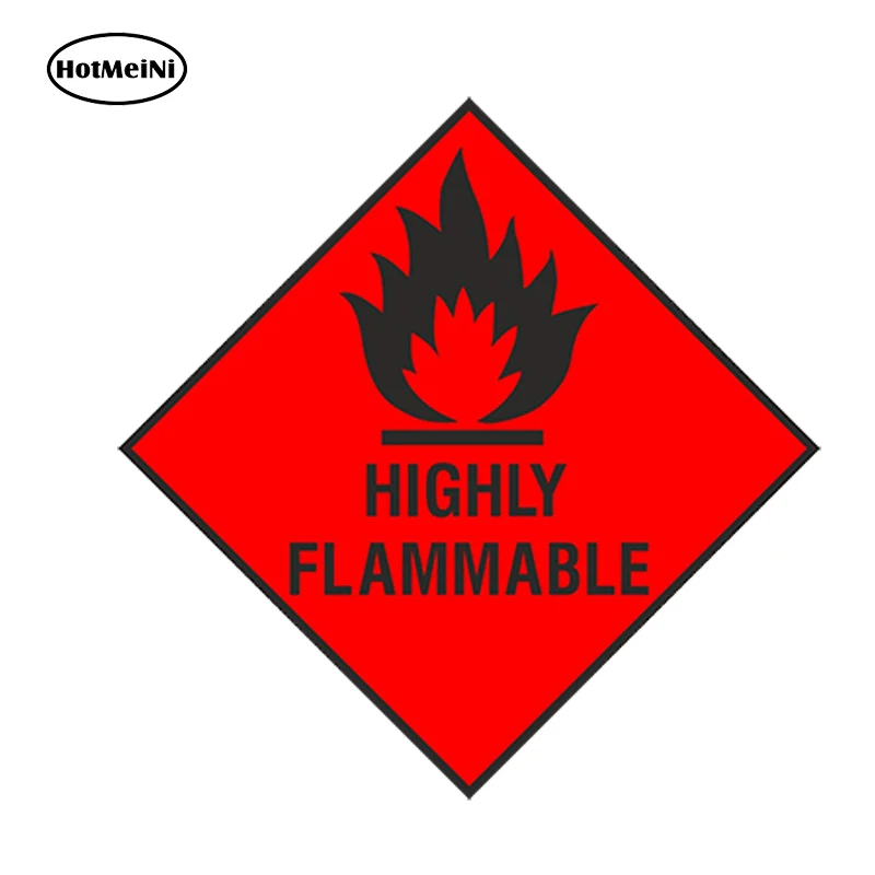HotMeiNi Car Styling HIGHLY FLAMMABLE Warning Car Sticker Safety for ...
