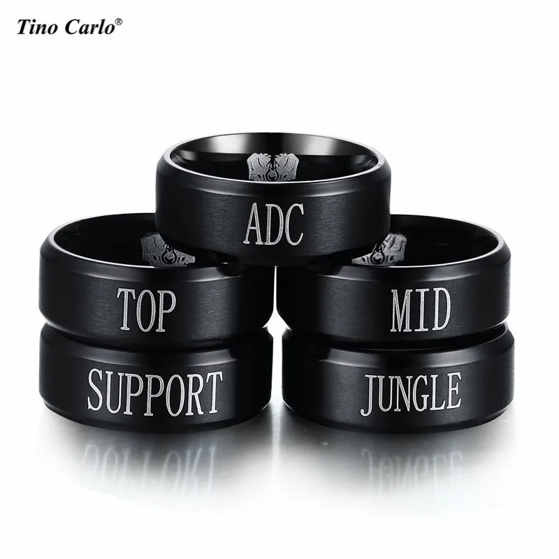 Game Lol Rings League of Legends Stainless Steel Black Band Ring TOP ...