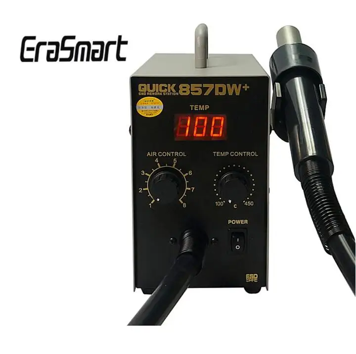 857DW+ Soldering Station Hot Air Gun Station with Heater Helical Wind ...