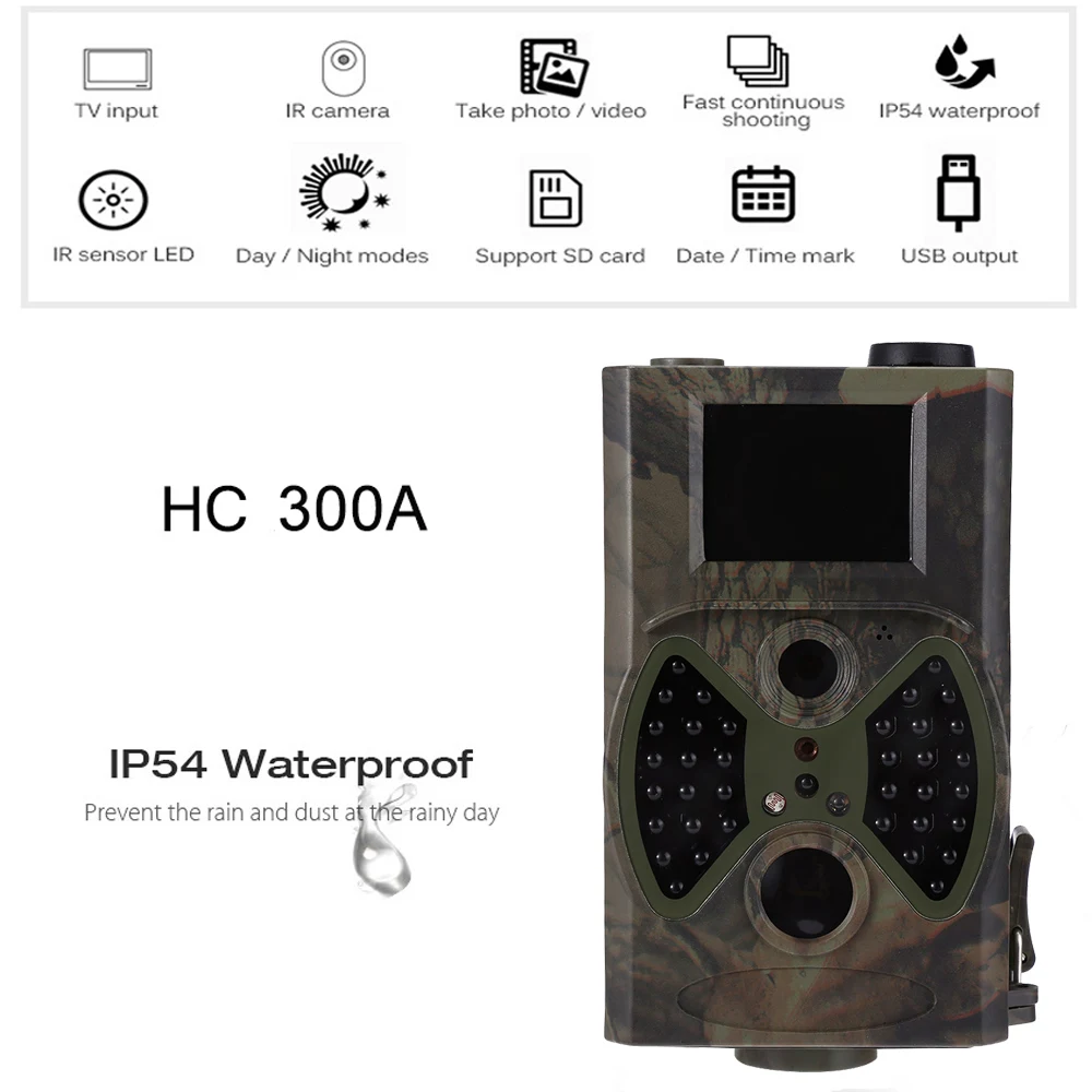 HC300A 1080P Hunting Camera Scouting 12MP HD Digital Infrared Trail ...
