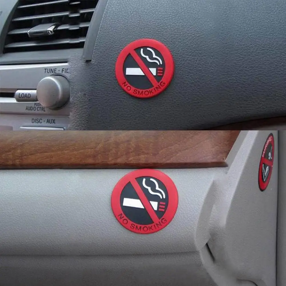 No Smoking Car Stickers Styling Allowed Round Red Logo Sign Sticker Car ...