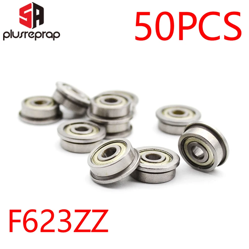 50PCS F623ZZ F623 ZZ Flange Bushing Ball Bearings 3 x 10 x 4mm for 3D ...