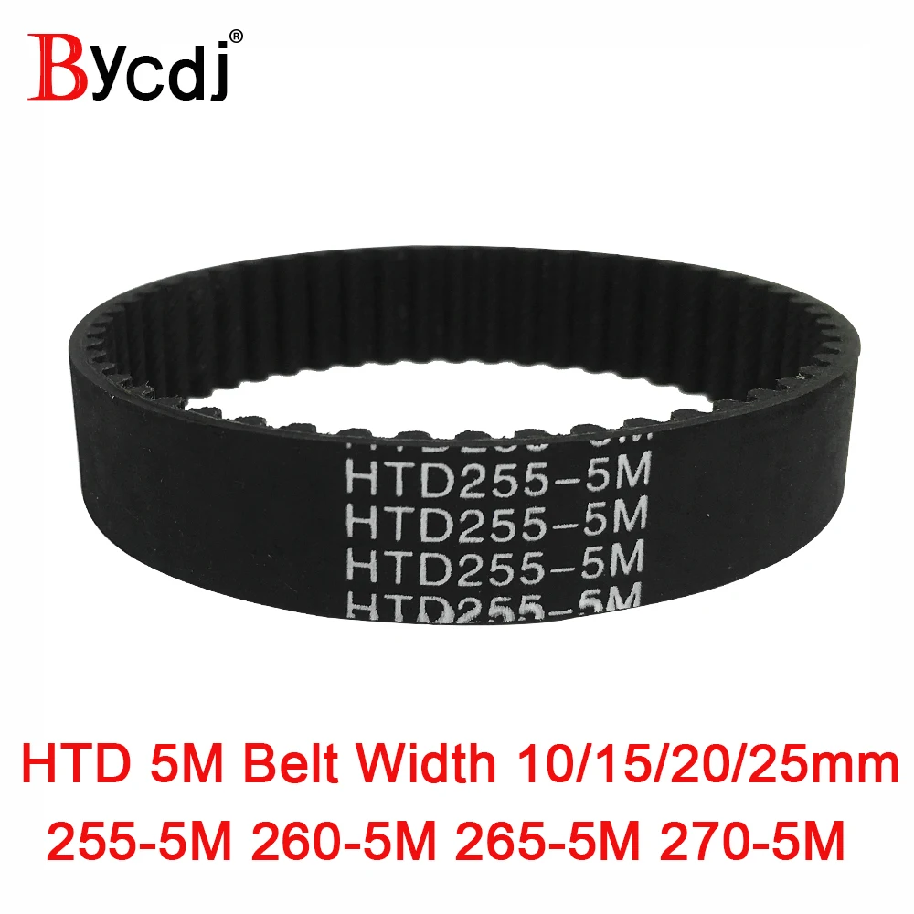 Arc HTD 5M rubber Timing belt C=255/260/265/270 width10/15/20/25mm HTD5M synchronous Belt 255-5M ...