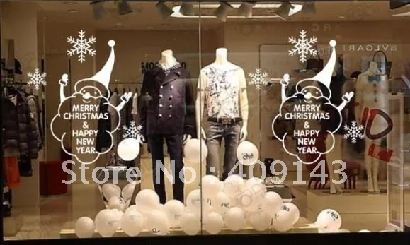 happy new year vinly PVC shop window sticker DIY art drawing house room ...