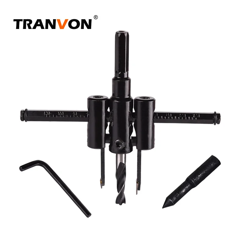 TRANVON 30mm 120mm/40mm 200mm Adjustable Circle Hole Saw Drill Bit ...