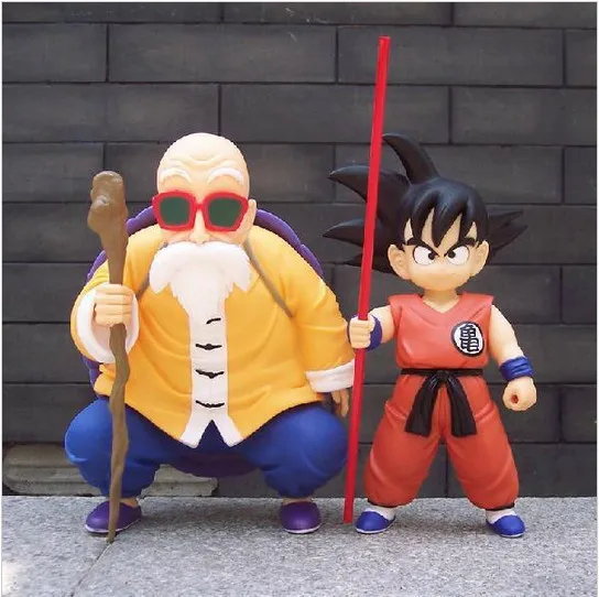 Hot Sale 2pcs/lot Dragon Ball Z Goku VS Master Roshi PVC Action Figures ...