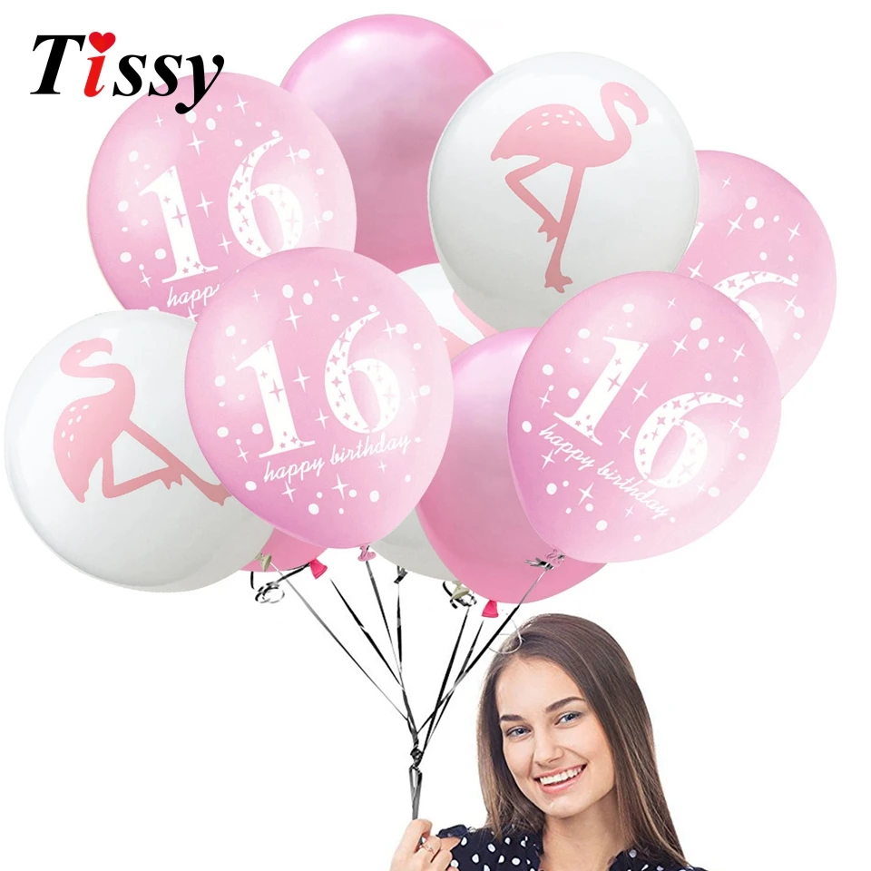 10pcs 12inch Colorful Multi 16&18 Years Old Latex Air Balloons Happy ...