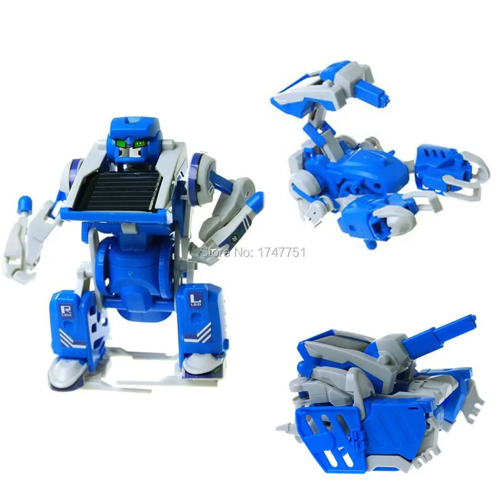 3 in 1 Solar Powered Movable Toy Robot Tank Scorpion Transformer DIY ...