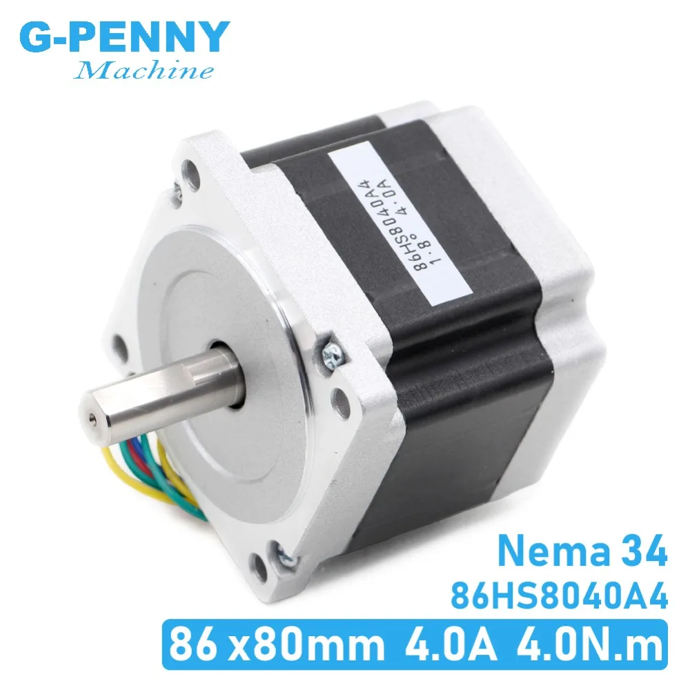 Nema 34 Cnc Stepper Motor 86x80mm 4.2n.m 4a D=14mm Nema34 Stepping ...