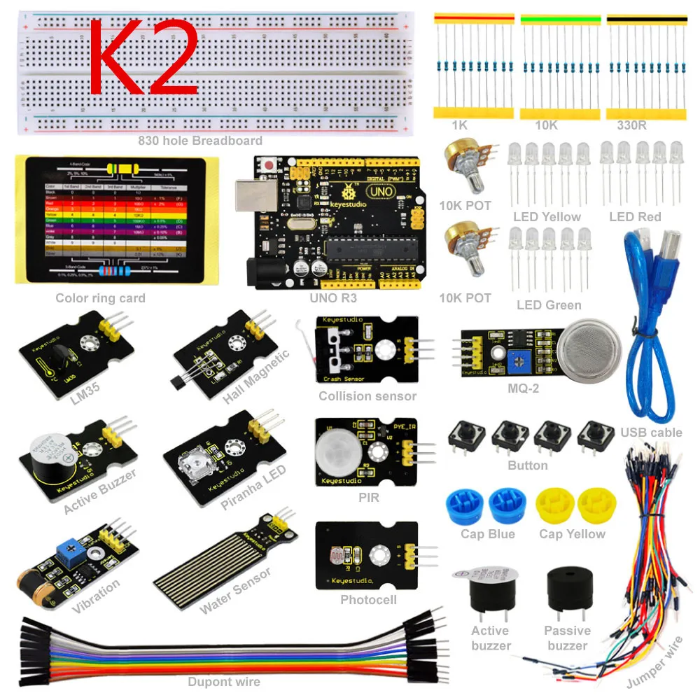 Keyestudio Sensor Starter Kit- K1-K2-K3 -K4 For Arduino Education ...