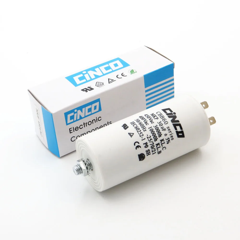 30uF 400V 450V CBB60 Motor Run Capacitors 4pins SH DB Polypropylene ...