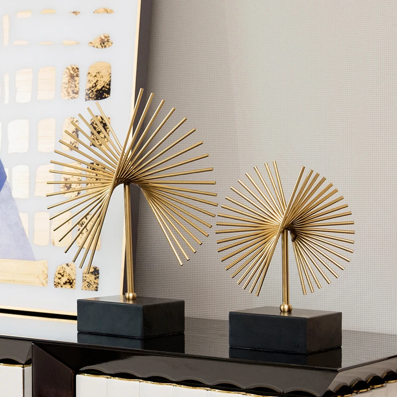 Modern Creative Gold Metal Tube Statue Home Decor Crafts Room ...