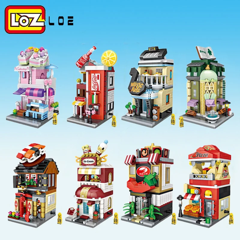 LOZ Building Blocks City View Scene Coffee Shop Retail Store ...