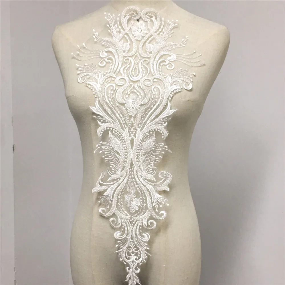 1 Piece 58*26cm High Quality Large Embroidery Gauze Lace Applique DIY ...