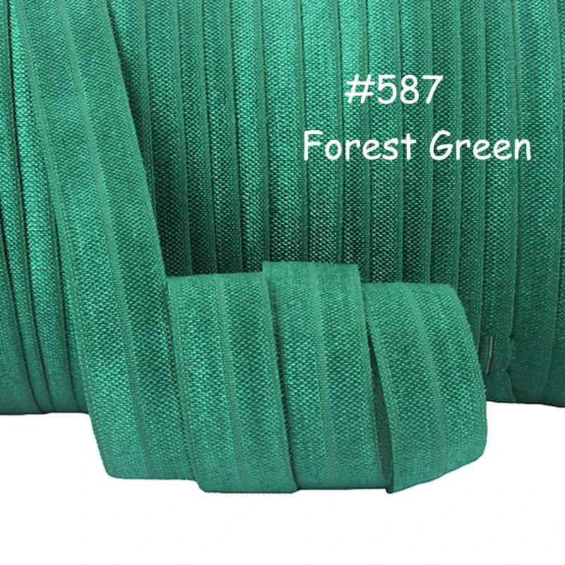 Factory supply foe, 5/8" solid color elastic ribbon in forest green ...