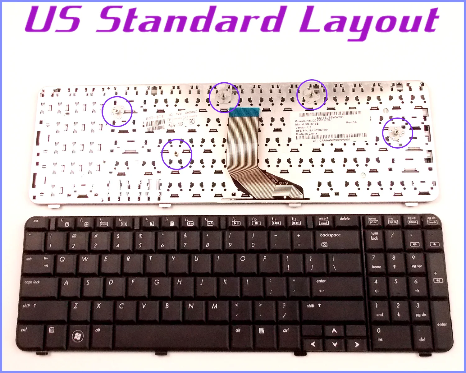 New US Layout Keyboard for HP/Compaq 539618 001 517865 001 AE0P6U00310 ...