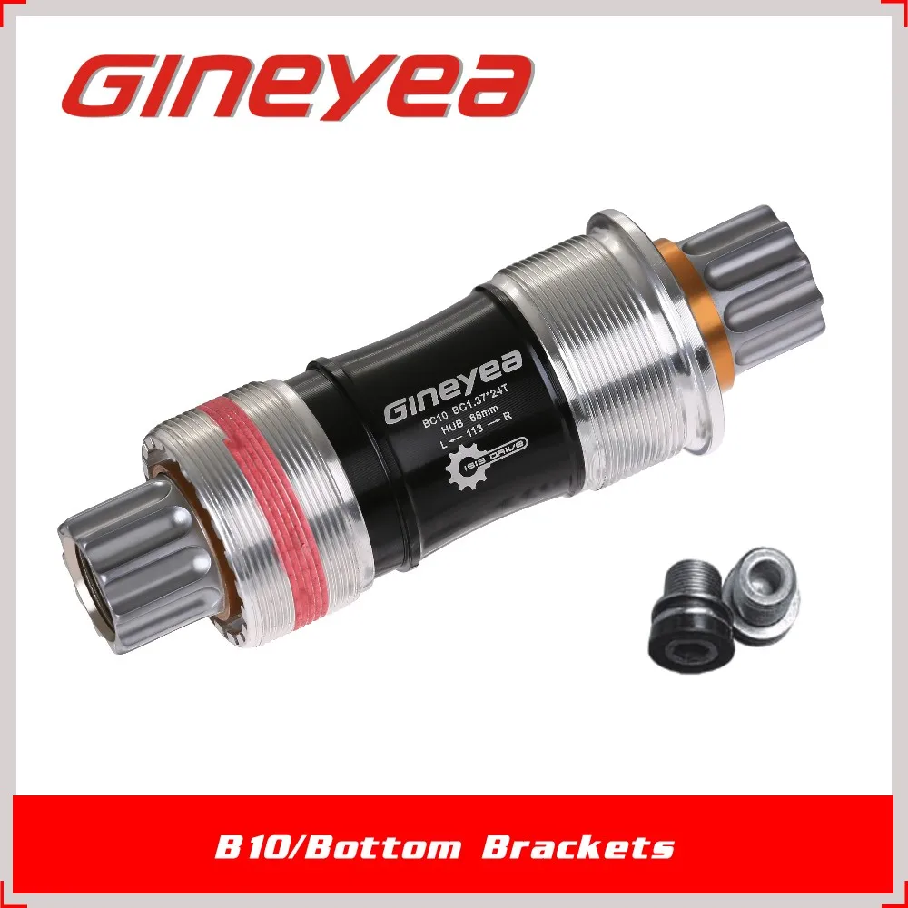 Gineyea BB10 68mm BC1.37x24T mtb al6061ボトムブラケット24 × 24ミリメートル鋼を通じて車軸に適合68〜73ミリメートルマウンテン自転車bb部品 ...