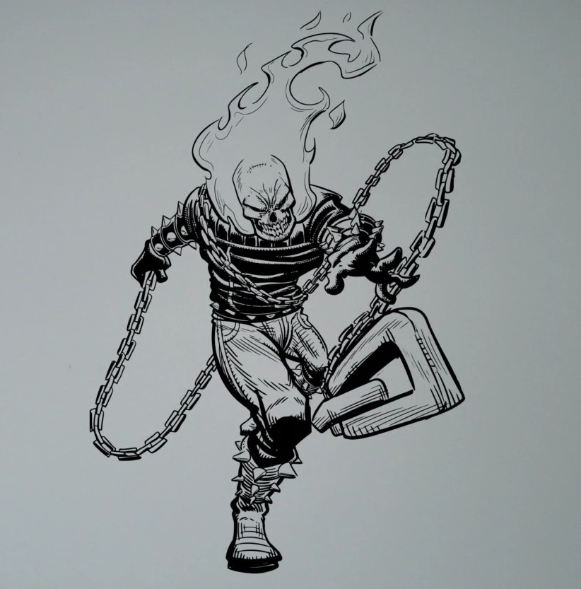 Flaming Skull Wall Sticker Ghost Rider Comics Antiheroes VVinyl Decal ...