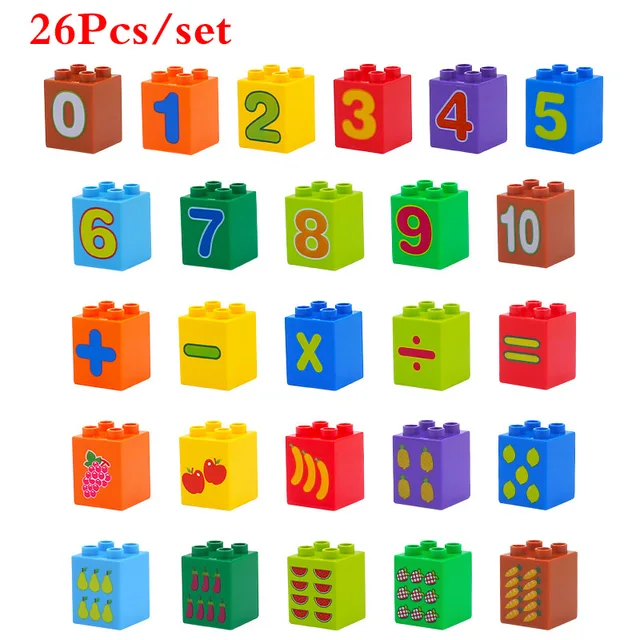 26pcs/lot Big Size Diy Building Blocks Compatible Legoingly Duploed 26 ...