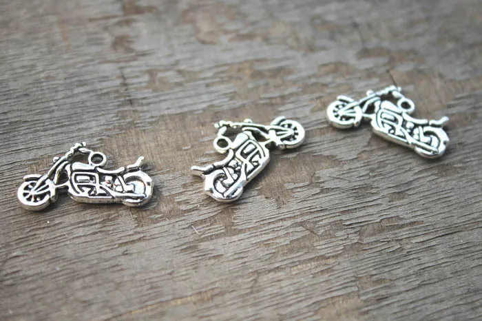 20pcs Motorcycle Charms Motorcycle Pendants Antiqued Tibetan Silver ...