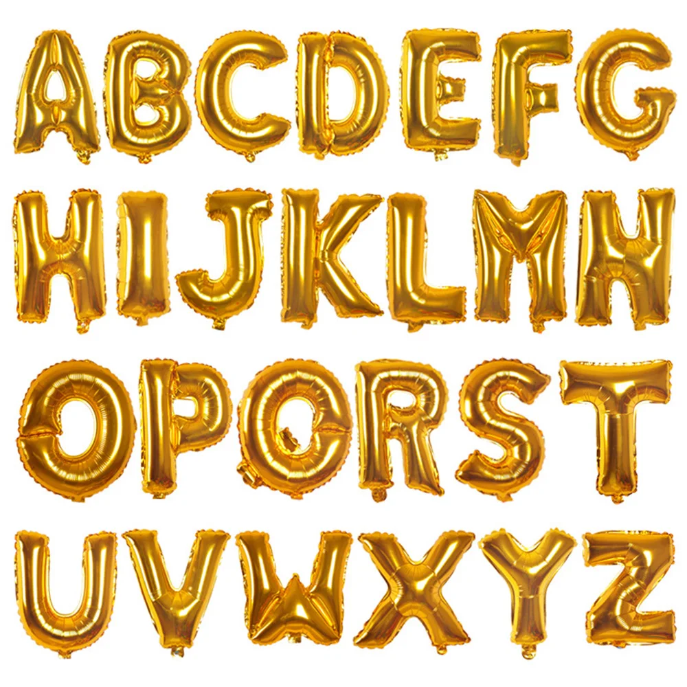 16inch 1pcs Foil Helium A Z Alphabet Letter Foil Balloon Letters Happy ...