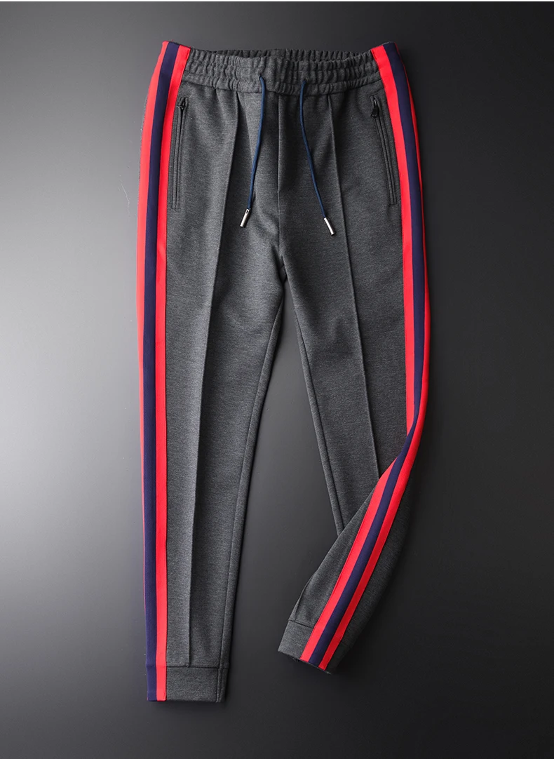 Minglu/Мужская толстовка, роскошный дизайн с боковой лентой, двухслойные мужские толстовки с ...